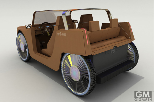 carDboard | ここに未来の自動車とガソリンスタンドが | GIGAMEN ギガメン